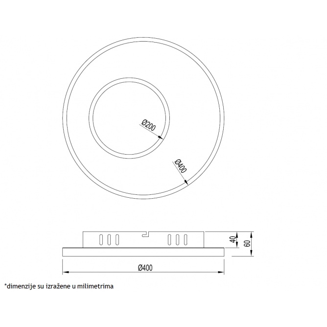 VESTA 526 PLAFONSKA SVETILJKA 36W 3000/4500/6000K TAMNO DRVO/ZLATO (O 400)