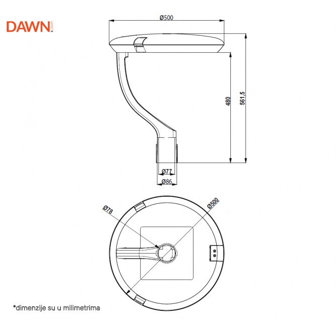 LED ULICNA SVETILJKA GSL09S 60W 4000K 7800lm IP66