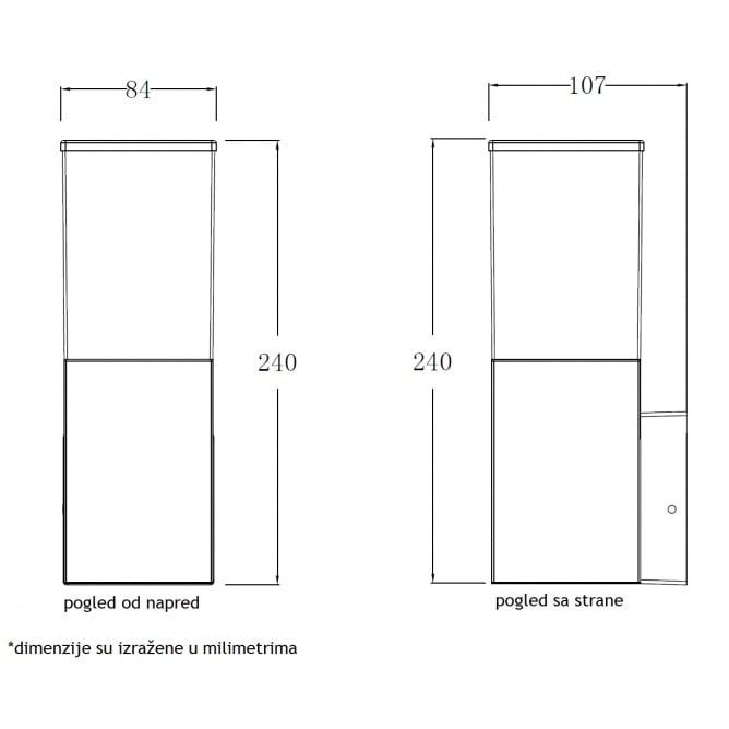 SVETILJKA JM-4606 ZIDNA 1*E27 IP65 ANTRACIT