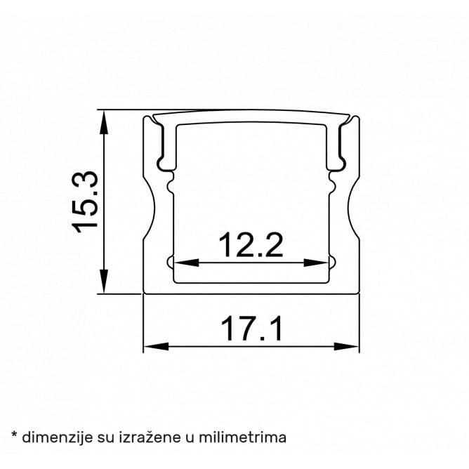 LED PROFIL LL-ALP004-R KOMPLET CRNI