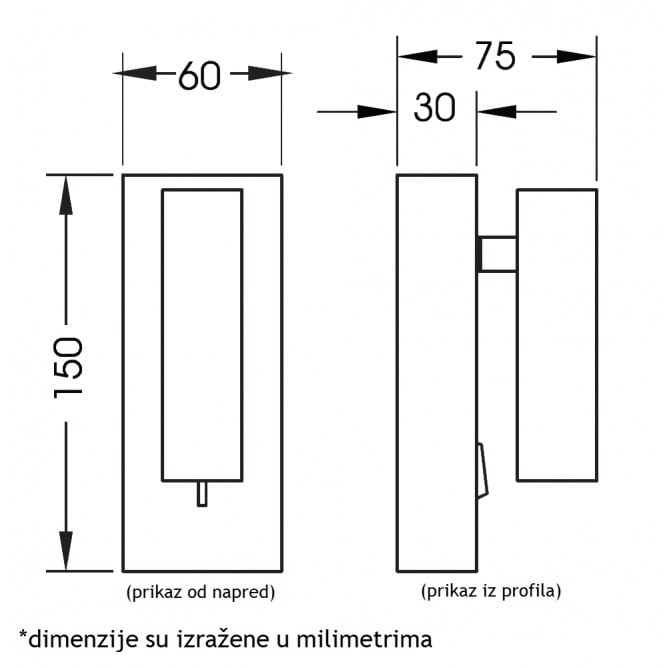 LED SVETILJKA JM-063 ZIDNA 3W 3000K BRONZA/CRNA