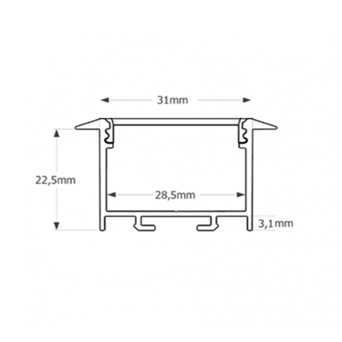 LED PROFIL LL-ALP017-R KOMPLET SIVI