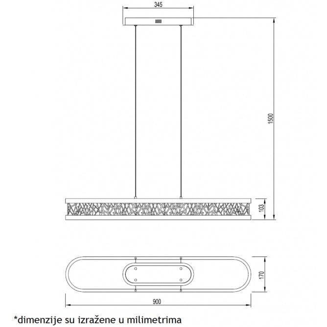 VESTA 491 LUSTER 54W 3000K CRNA/ZLATO