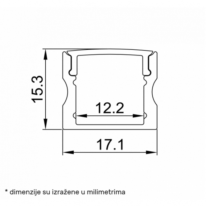 LED PROFIL LL-ALP004-R KOMPLET SIVI