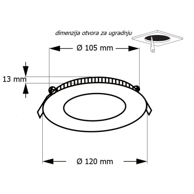 LED PANEL U/Z KNC1-6W 4000K