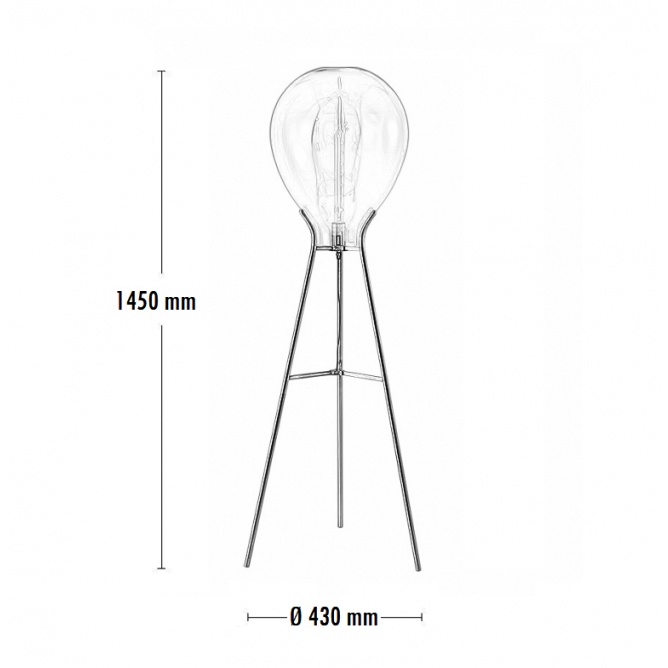 LUNA 192 PODNA LAMPA 1*E27 MESING