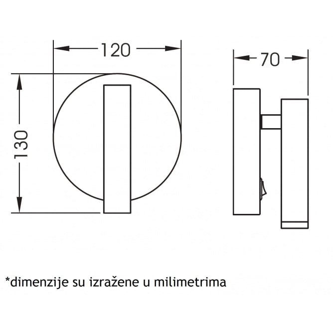 LED SVETILJKA JM-060 ZIDNA 3W 3000K + USB 5V 2A BELA