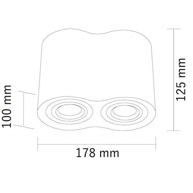 SVETILJKA JM-016 PLAFONSKA CRNA 2*GU10 IP20