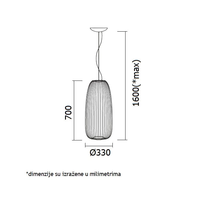 VESTA 304 VISILICA LED 15W 4000K black (fi 330)