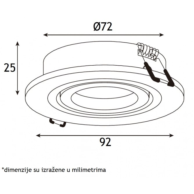 ROZETNA 208 1*GU10 CRNA