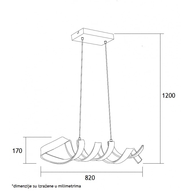 LUNA 146 LUSTER 54W 3000K CRNA
