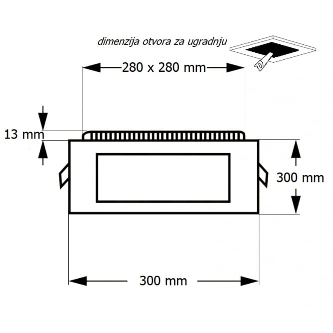 LED PANEL U/Z KNS1-24W 4000K