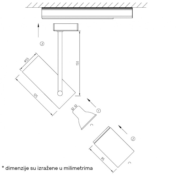 SINSKI REFLEKTOR JM-19420 1*GU10 BELI