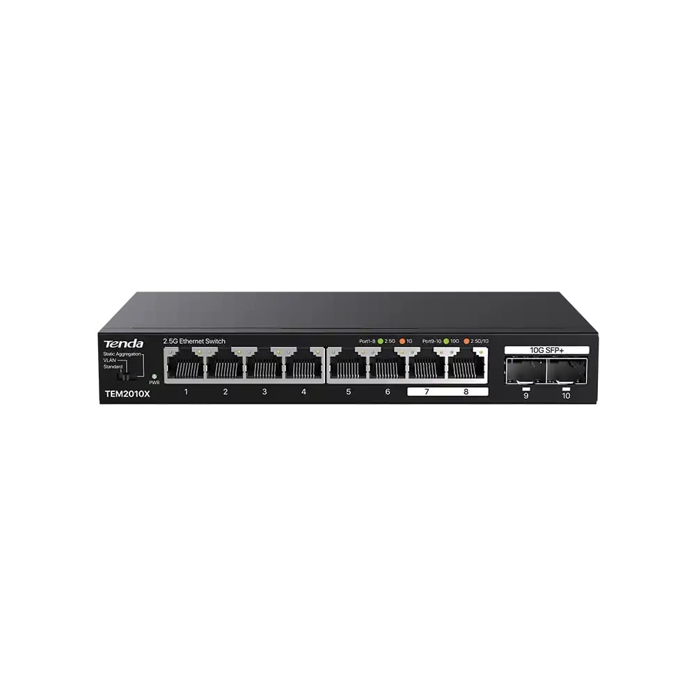 Svič 2.5Gbps 8-port Tenda TEM2010X Metal case/2x10G SFP+