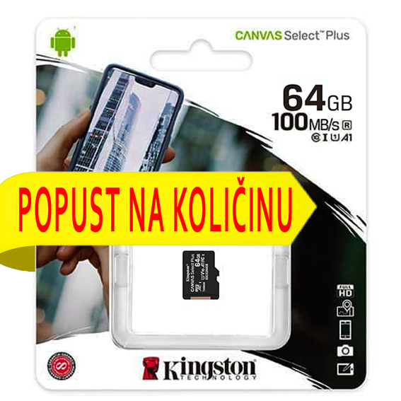 MicroSD Kingston 64GB klasa 10
