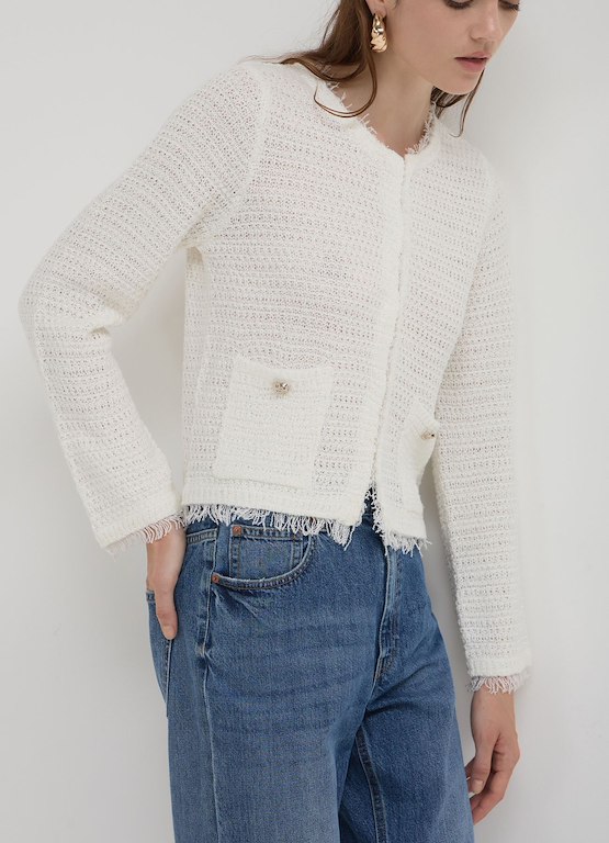 BOUCLÉ FABRIC CARDIGAN BELA VUNA