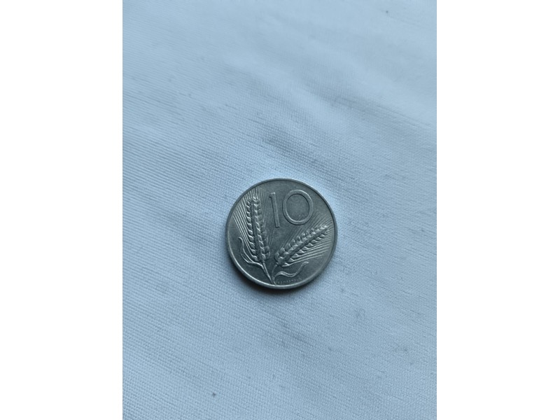 Италија 10 лира,1973 год.