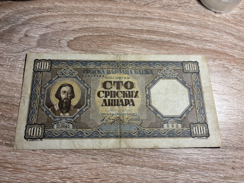100 dinara 1943