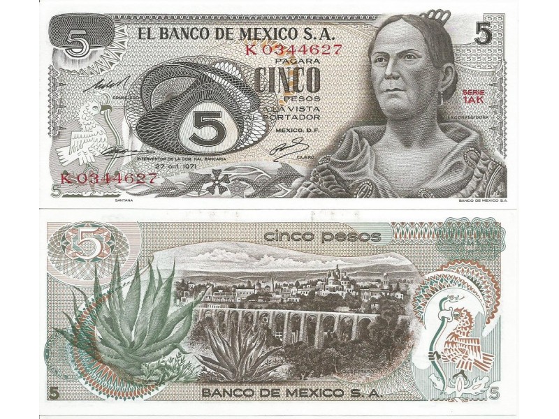 Mexico 5 pesos 1971. UNC