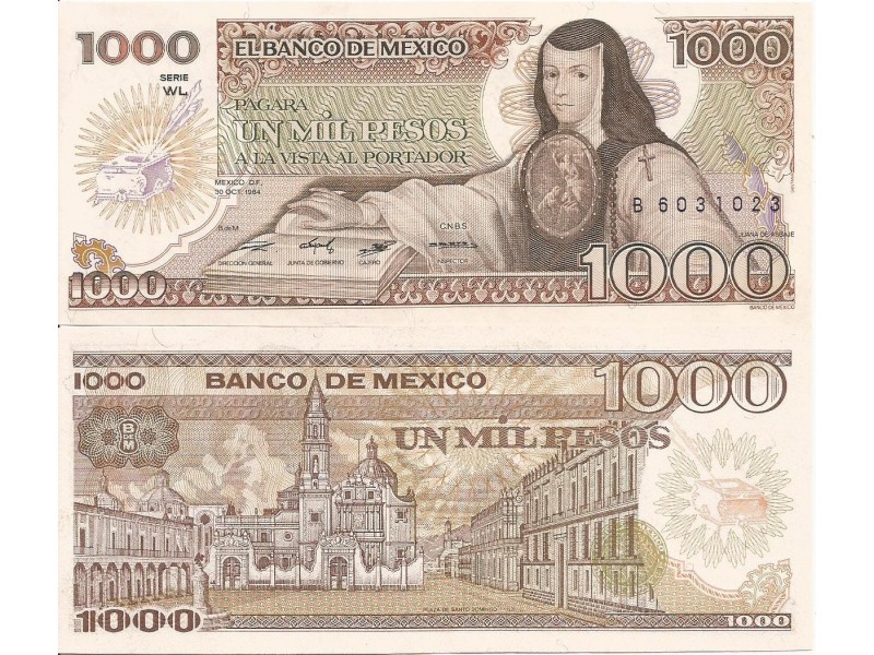 Mexico 1000 pesos 1984. UNC