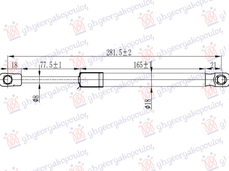 AMORTIZER HAUBE (M3) (282L-430N) BMW SERIES 4 (F32/36/33/)COUPE/GR.COUPE/CAB. (2014-2020) (OEM: 51238059044)