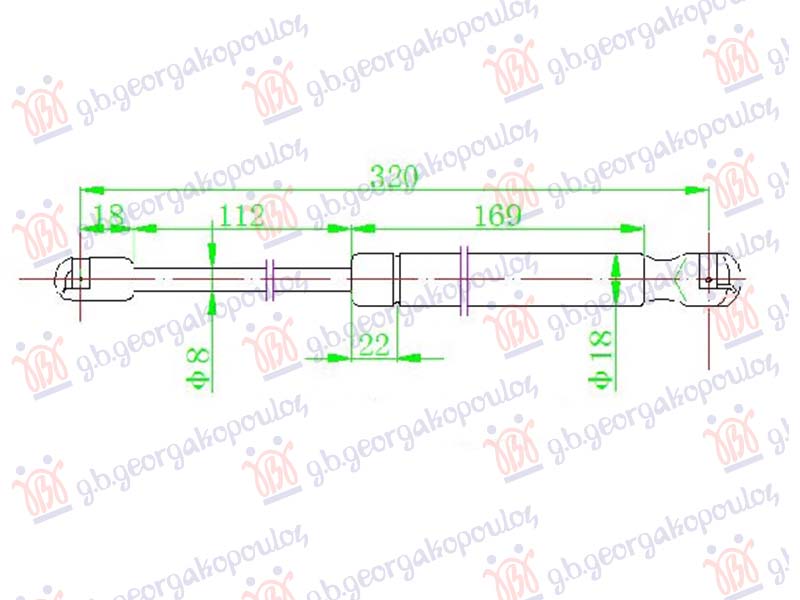 AMORTIZER HAUBE (320L-360N) BMW SERIES 7 (F01/02) (2008-2012) (OEM: 51237289753)