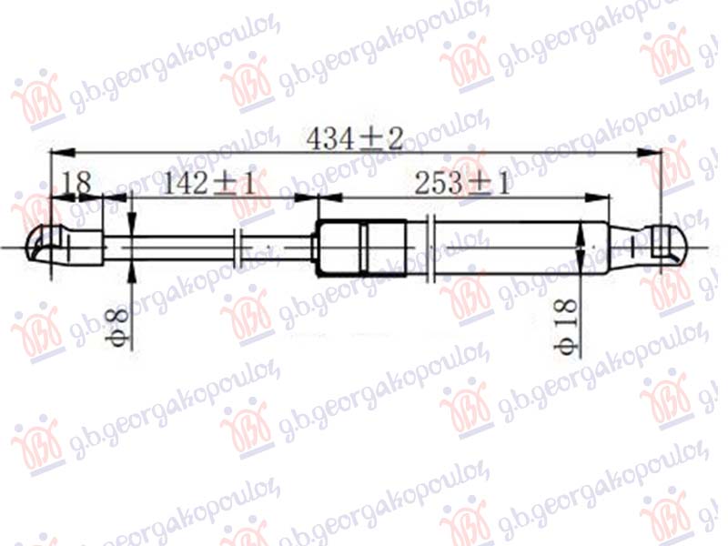 AMORTIZER GEPEK STAKLA (431L-120N) TOYOTA LAND CRUISER PRADO (2017-2024) (OEM: 68930-0W010, 689300W010, 68940-0W010)