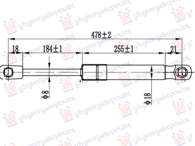 AMORTIZER HAUBE (479L-300N) VOLVO S90 (2016-2021) (OEM: 31479642)