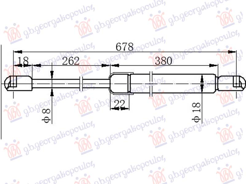 AMORTIZER GEPEK VRATA (678.5L-630N) VW NEW BEETLE (2011-2016) (OEM: 5C5827550A)