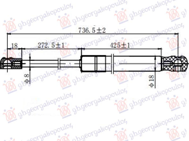 AMORTIZER HAUBE (736L-300N) AUDI Q7 (2019-2024) (OEM: 4M0823359B)