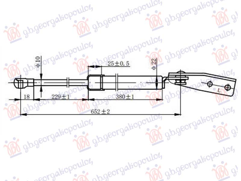 AMORTIZER GEPEK VRATA (652L-450N) Leva str. NISSAN X-TRAIL (2014-2017) (OEM: 90451-4BA0B, 90451-4BA1B, 90451-4BA2B)
