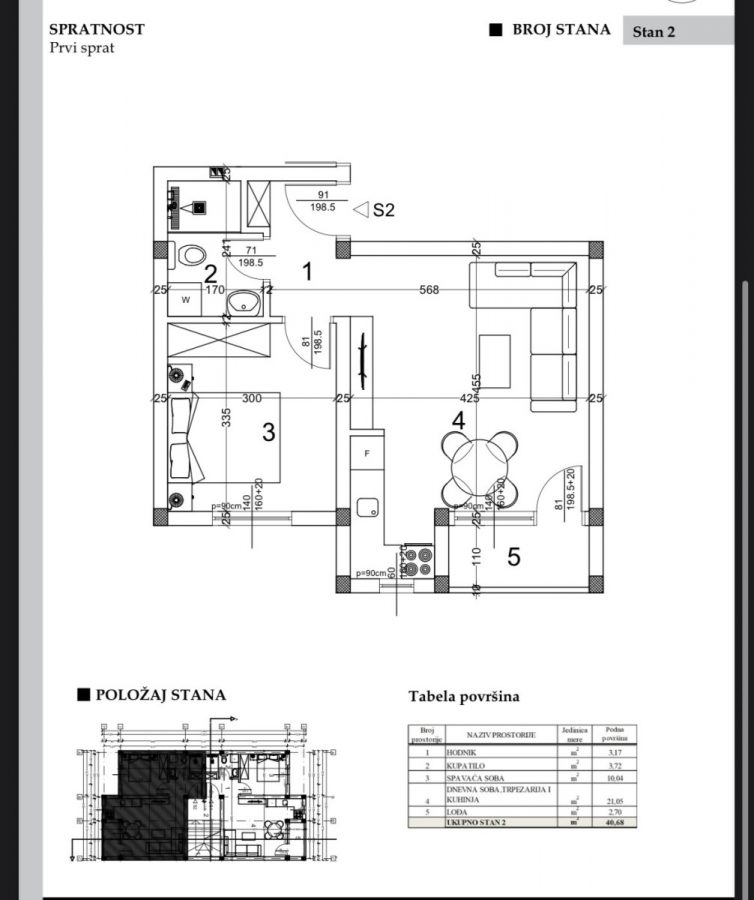 NOVI SAD - VETERNIK - 40. 68 m2