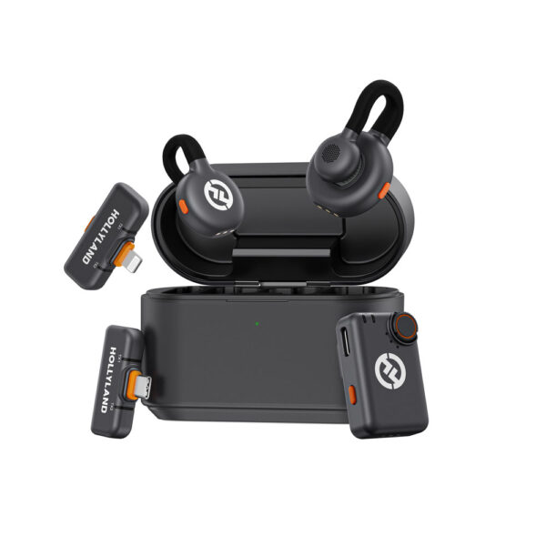 Hollyland LARK M2S Ultimate Combo (Space Gray, with Camera RX + USB-C RX + Lightning RX) Wireless Microphone