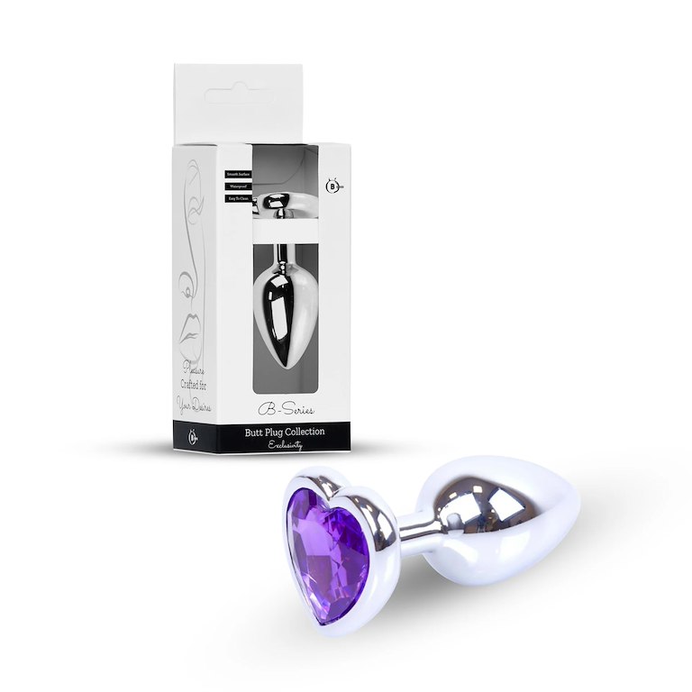 Plug Jewelry Silver Heart - Purple