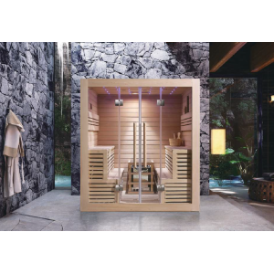 Sauna soba Nero - kanadski Hemlock 1800x1500x1900 za 3 osobe sa rasvetom