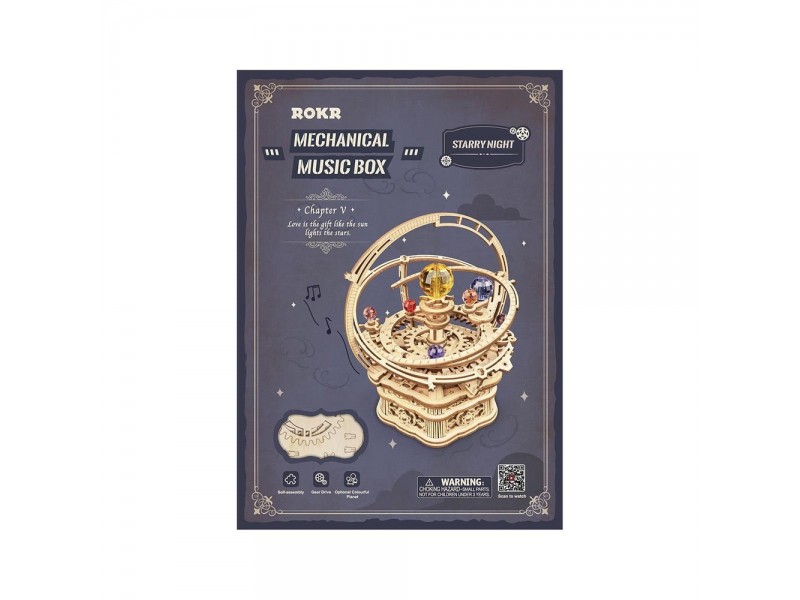 3D drvene puzzle, muzička kutija PLANETARIJUM