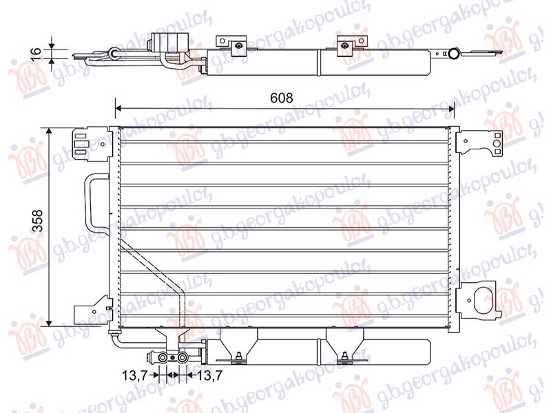 HLADNJAK KLIME 2.7 DIZEL (630×356) (VALEO) MERCEDES C CLASS (W203) SDN/S.W. (2003-2007) (OEM: 2035001654)