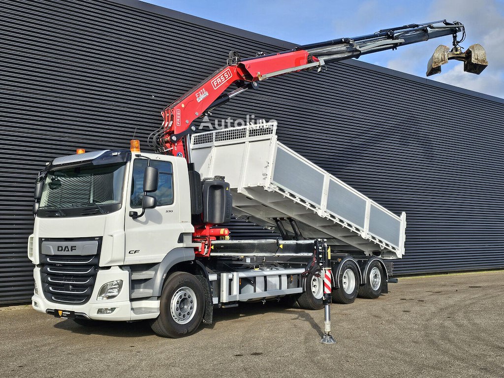 DAF CF 530 8x4-4 / FASSI 27.5 t/m CRANE + TIPPER kiper