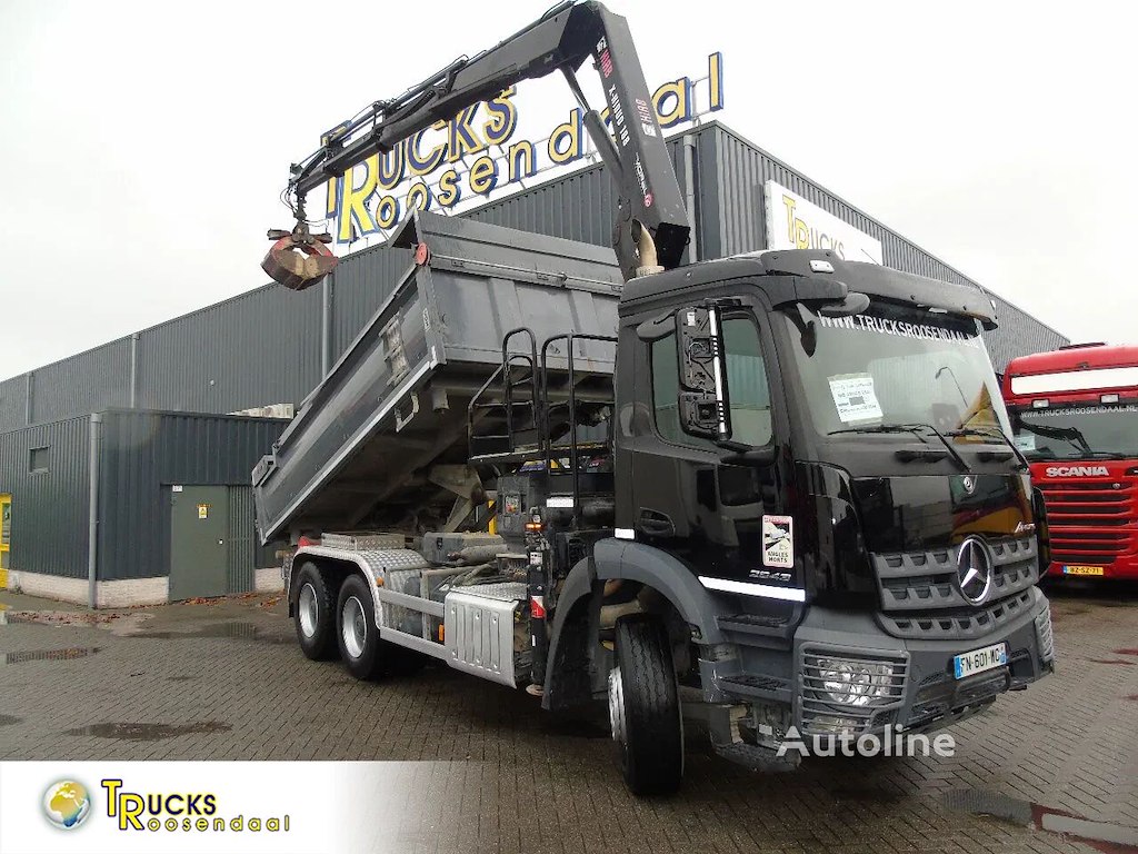 Mercedes-Benz Arocs 2643 + HIAB HIDUO 188B-3 + 6X4 + 3 SIDE TIPPER + REMOTE kiper
