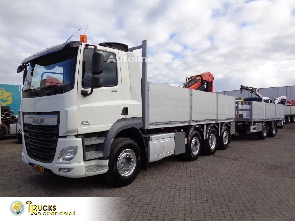 DAF CF 460 Combi Pacton MXD220 + 8X2 + Manual + Euro 6 + Palfinger P kamion s ravnom platformom + prikolica sa ravnom platformom