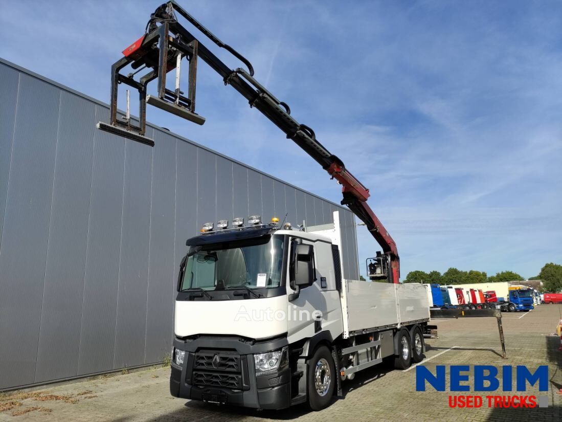Renault T380 6X2 - HMF 2110L A4 Crane / Kran kamion s ravnom platformom