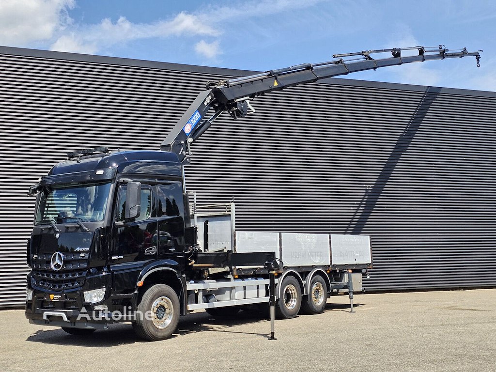 Mercedes-Benz AROCS 2545 6x2 / HMF 32 TM / CRANE / KRAN kamion s ravnom platformom
