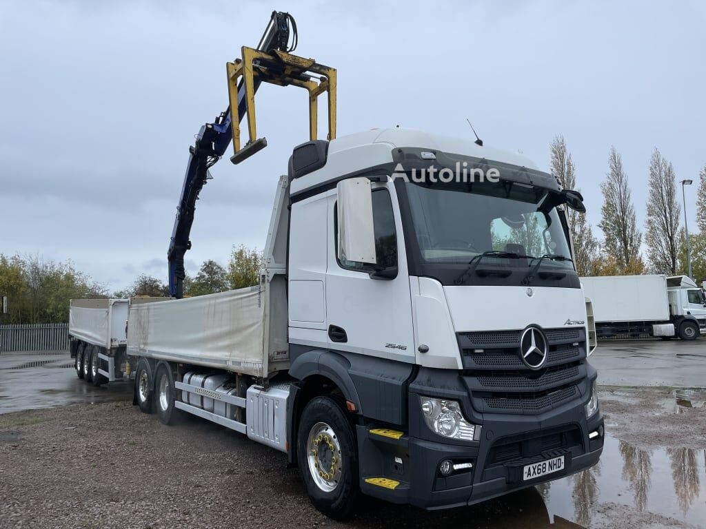 Mercedes-Benz ACTROS 2546 *EURO 6* 6X2 DRAWBAR OUTFIT BRICK GRAB – 2018 – AX68 kamion s ravnom platformom
