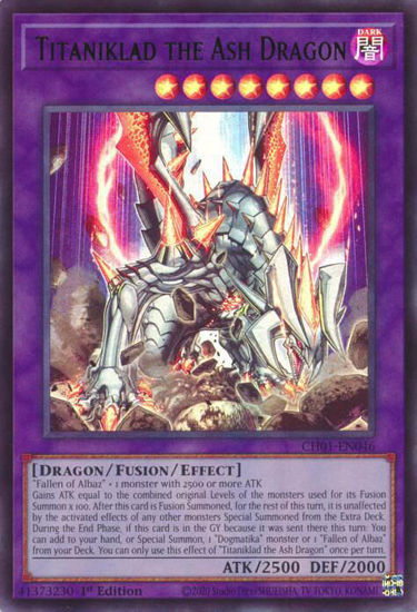 Titaniklad the Ash Dragon - CH01-EN046 - Ultra Rare 1st Edition