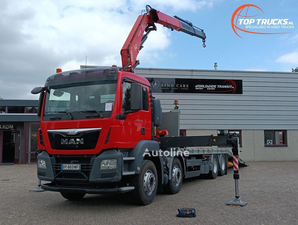 MAN TGS 35.360 8x2 - Fassi 23TM Kraan, Machine transporter, Oprijwag autotransporter