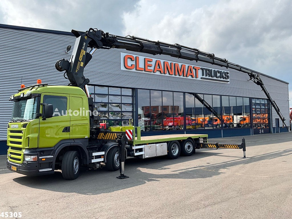 Scania R 420 8x2 manual Palfinger 85 Tonmeter laadkraan + Fly-Jib kamion platforma