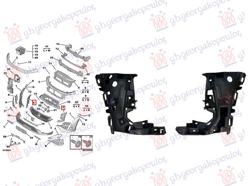NOSAC KRAJA PREDNJEG BRANIKA BOCNI PLASTICNI (SET) PEUGEOT 408 (2022-) (OEM: 1688534980)
