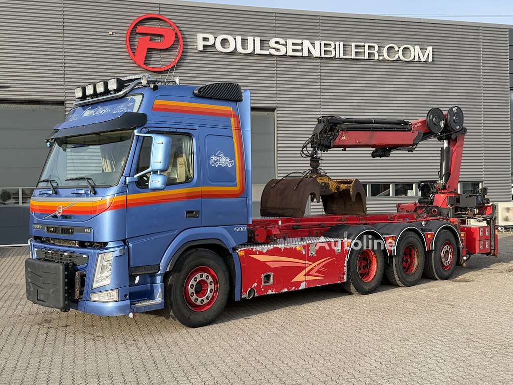 Volvo FM500 wirehejs med kran + sneplov beslag kamion sa kukom za podizanje tereta
