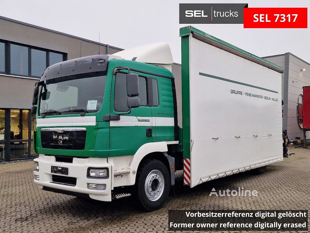 MAN TGM 18.340 4X2 BL Standklimaanlage / HIAB 144 B-3 HIDUO vozilo za prevoz stakla