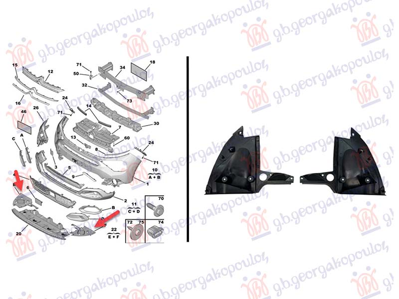 ZASTITA MOTORA ISPOD BRANIKA PLASTICNA (SET L+D) CITROEN C4 (2020-) (OEM: 98370489XT)